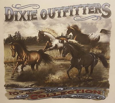 DIXIE OUTFITTERS HORSES RUNNING WILD #6155 LONG SLEEVES SHIRT | eBay