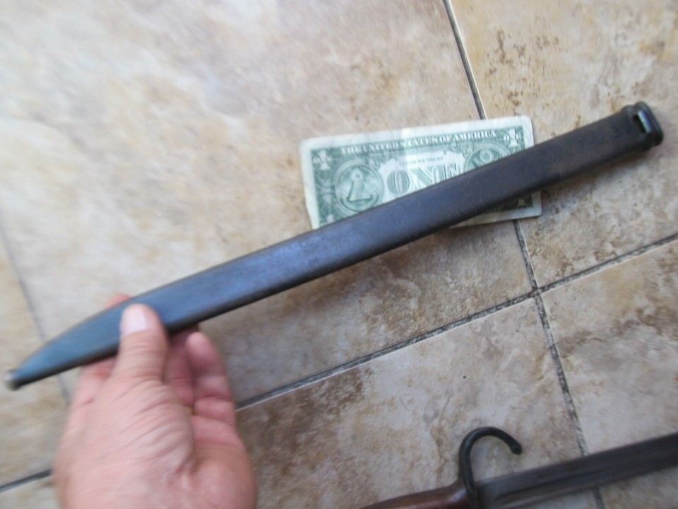 RARE WWII Japanese Training Bayonet & Scabbard, Bright Blade, USMC Pick ...