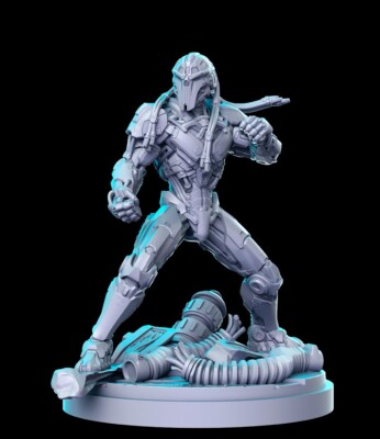 Sector Fighter Sci-Fi Miniature Cyborg DnD Tabletop RPG Role Playing ...
