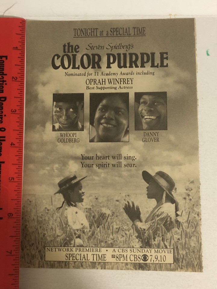 The Color Purple Movie Print Ad Advert Steven Spielberg Whoopi Goldberg ...