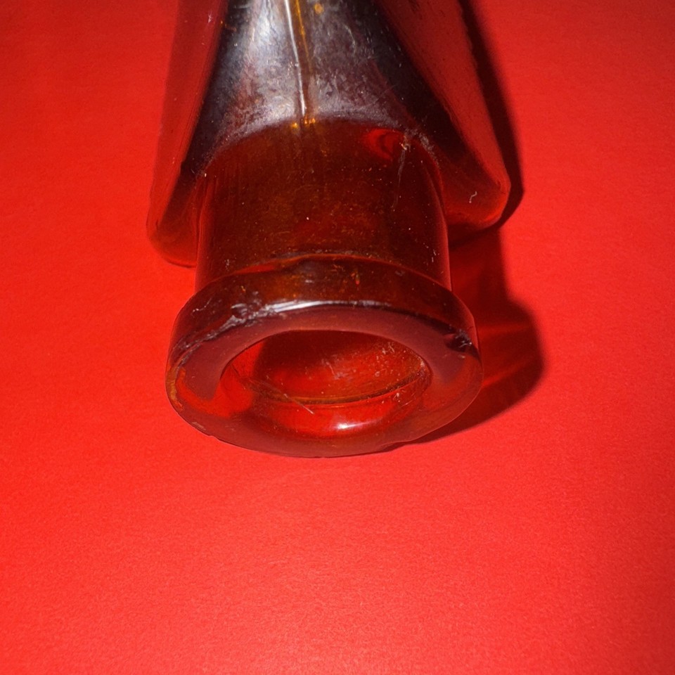 KT-5 Amber Triangle Embossed Poison Bottle 3” Tall No Label Chicago IL ...