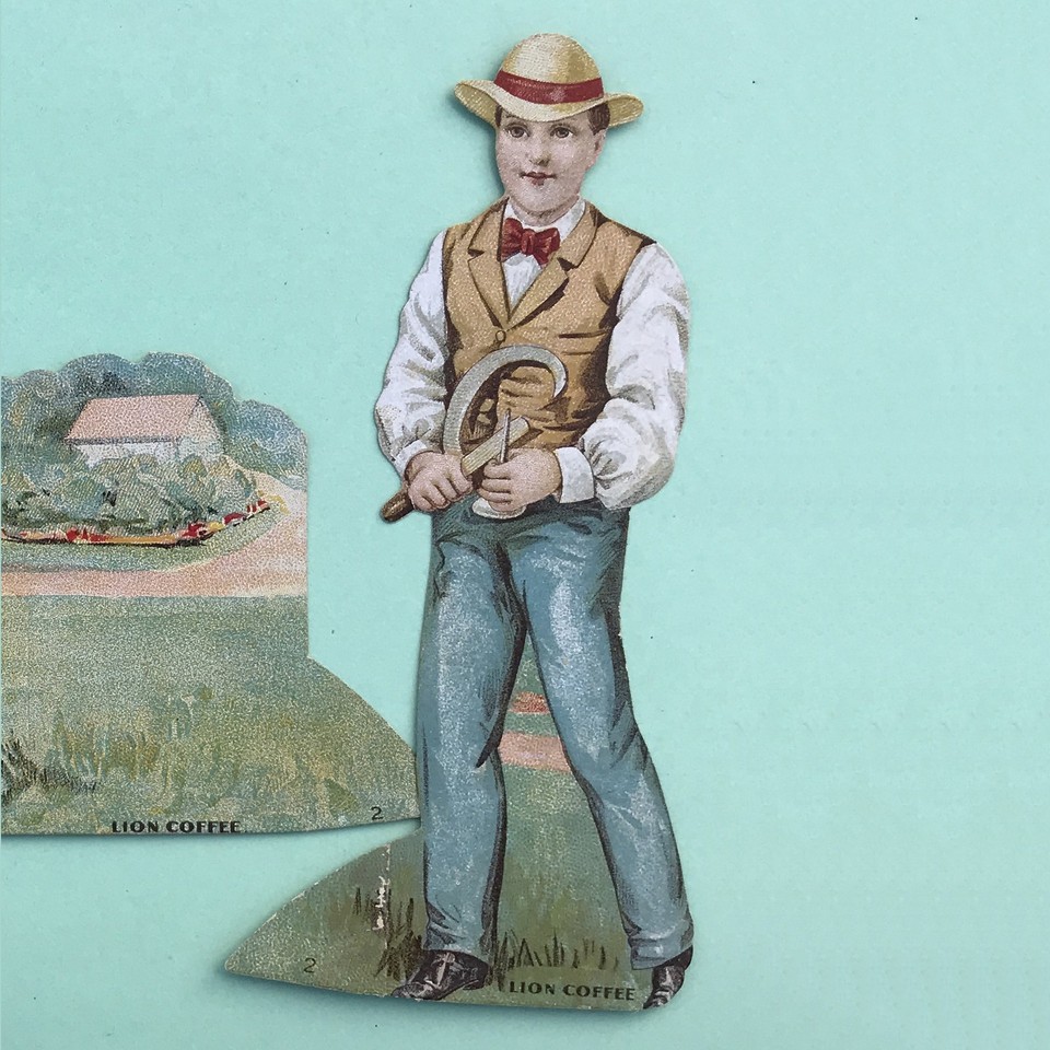 1890s ANTIQUE VICTORIAN PAPER DOLLS FROM LION COFFEE - THE LAWN | eBay