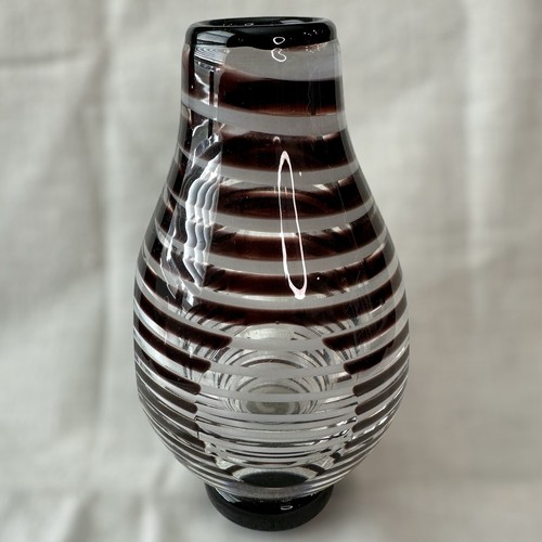 Vintage 1997 David Lindsay Studios Striped Signed Art Glass Vase | eBay