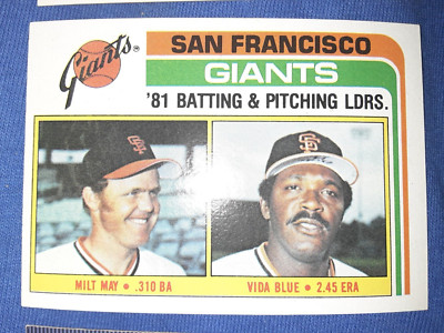 1982 Topps #576 San Francisco Giants Team Leaders Vida Blue FREE ...