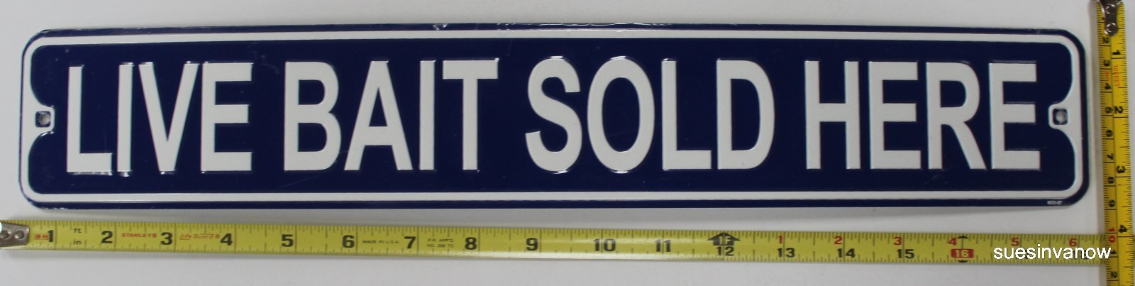 Metal Street Sign Live Bait Sold Here Bar Store Fishing Pier 3"x18" | eBay