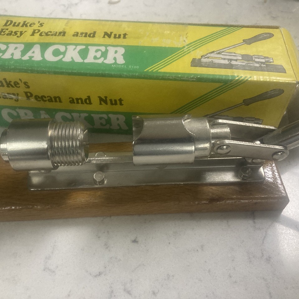 Duke's Easy Pecan and Nut Cracker Model #100 Steel Silver & Wood Box ...