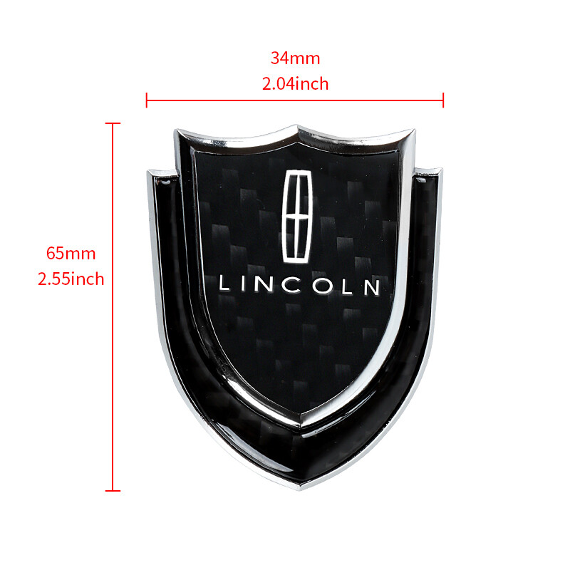For LINCOLN Metal Real Carbon Fiber VIP Luxury Car Emblem Badge Decals ...