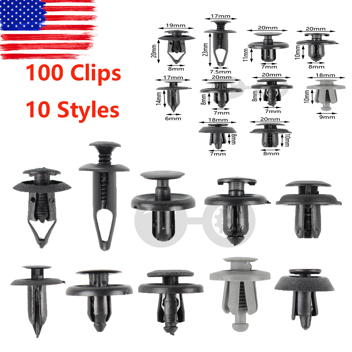 100x Screw Bumper Fender Clips For BMW 120i 130i 323i Nissan Pathfinder ...
