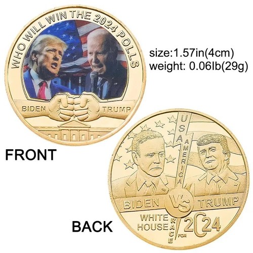 2024 USA Presidental Election Gold Coin Trump Biden | eBay