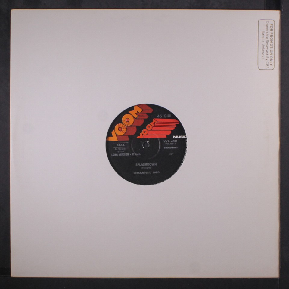 STRATOSFERIC BAND: splashdown / nowhere VOOM VOOM MUSIC 12" Single 33 ...