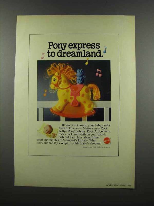 1983 Mattel Rock-A-Bye Pony Crib Toy Ad - Pony Express | eBay