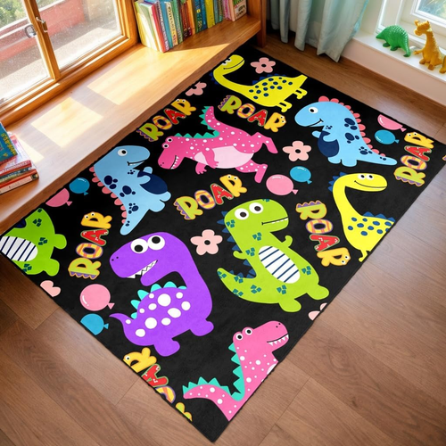 Dinosaur Rug - Cartoon Dinosaur Rugs for Boys Bedroom Area Rug, Kids ...
