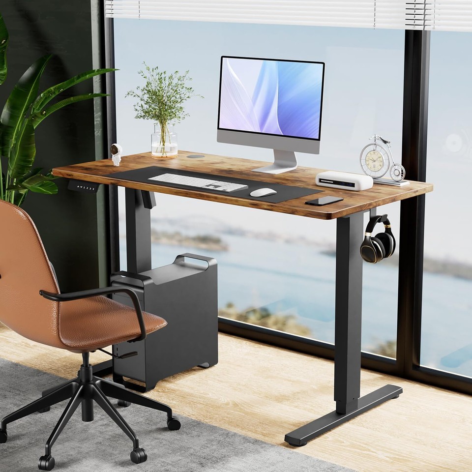 40" 48" 55" Electric Standing Desk Adjustable Height Home Office Stand ...