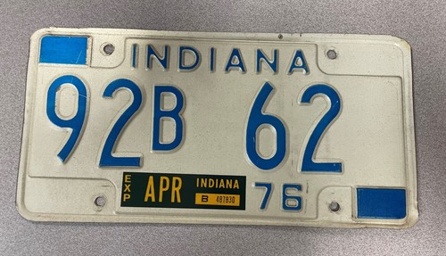 Vintage 1976 Indiana License Plate - Single Plate! | eBay