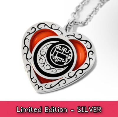 Helluva Boss Stolas Grimoire Seal Heart Necklace Silver Limited Edition ...