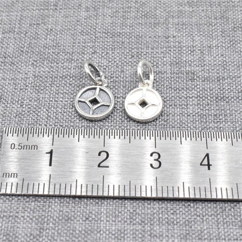 6pcs of 925 Sterling Silver Chinese Round Coin Money Charm for Bracelet ...