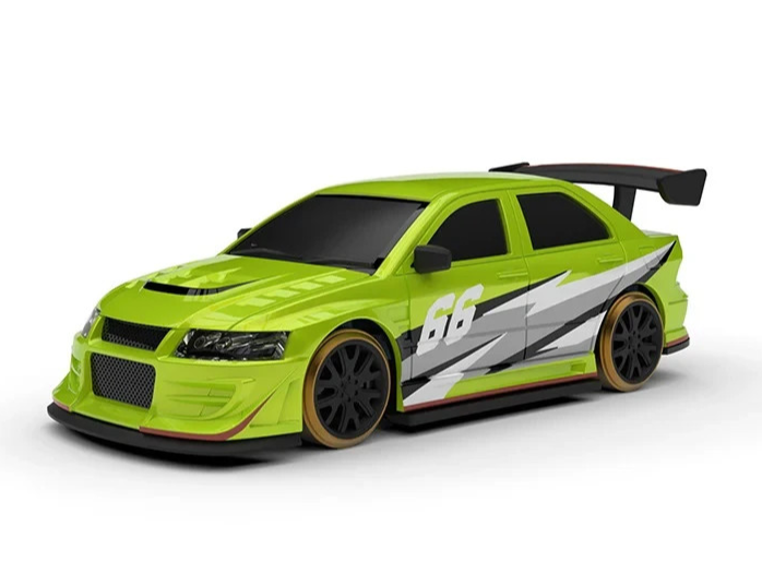RC 1/76 Micro Car MITSUBISHI LANCER EVOLUTION Drift w/ LED Lights ...