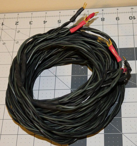 pair of Audioquest Cinemaquest GLC speaker cables, spade, 20ft each | eBay