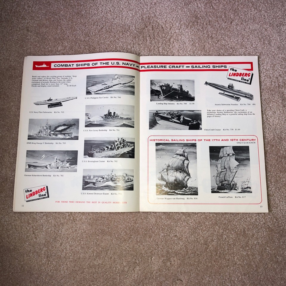 1969-1970 Lindberg Line Model Kit Hobby Catalogs Hot Rods Ships Tanks ...