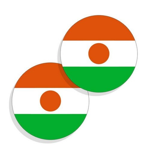 Niger Flag Stickers Flag Decals indoor Outdoor Vinyl Stickers Round Set ...