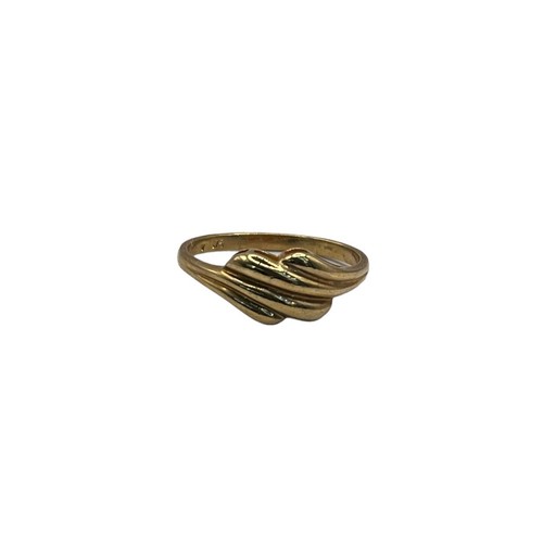 9ct 9K Yellow Gold Ribbed Wave Pattern Ladies Ring Size M1/2. Brand New ...