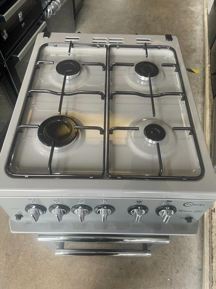 Flavel MLB52NDS Silver Gas Cooker Twin Cavity Oven & Grill 50cm MLB52ND ...