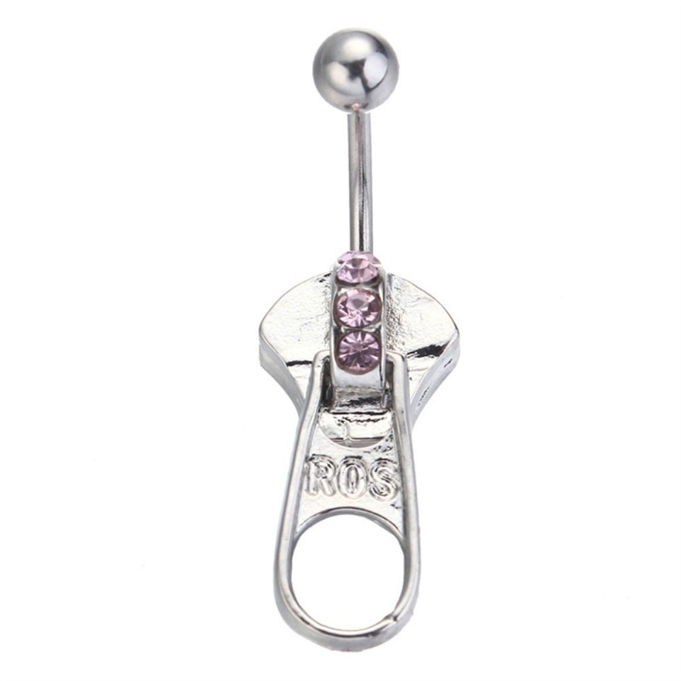 3Pcs Zipper Belly Button Studs Navels Piercing Body Decoration | eBay ...