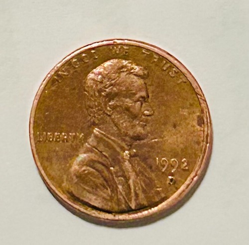1992 P Lincoln Cent No Mint Mark Brilliant BEAUTIFUL RED AU Penny ...