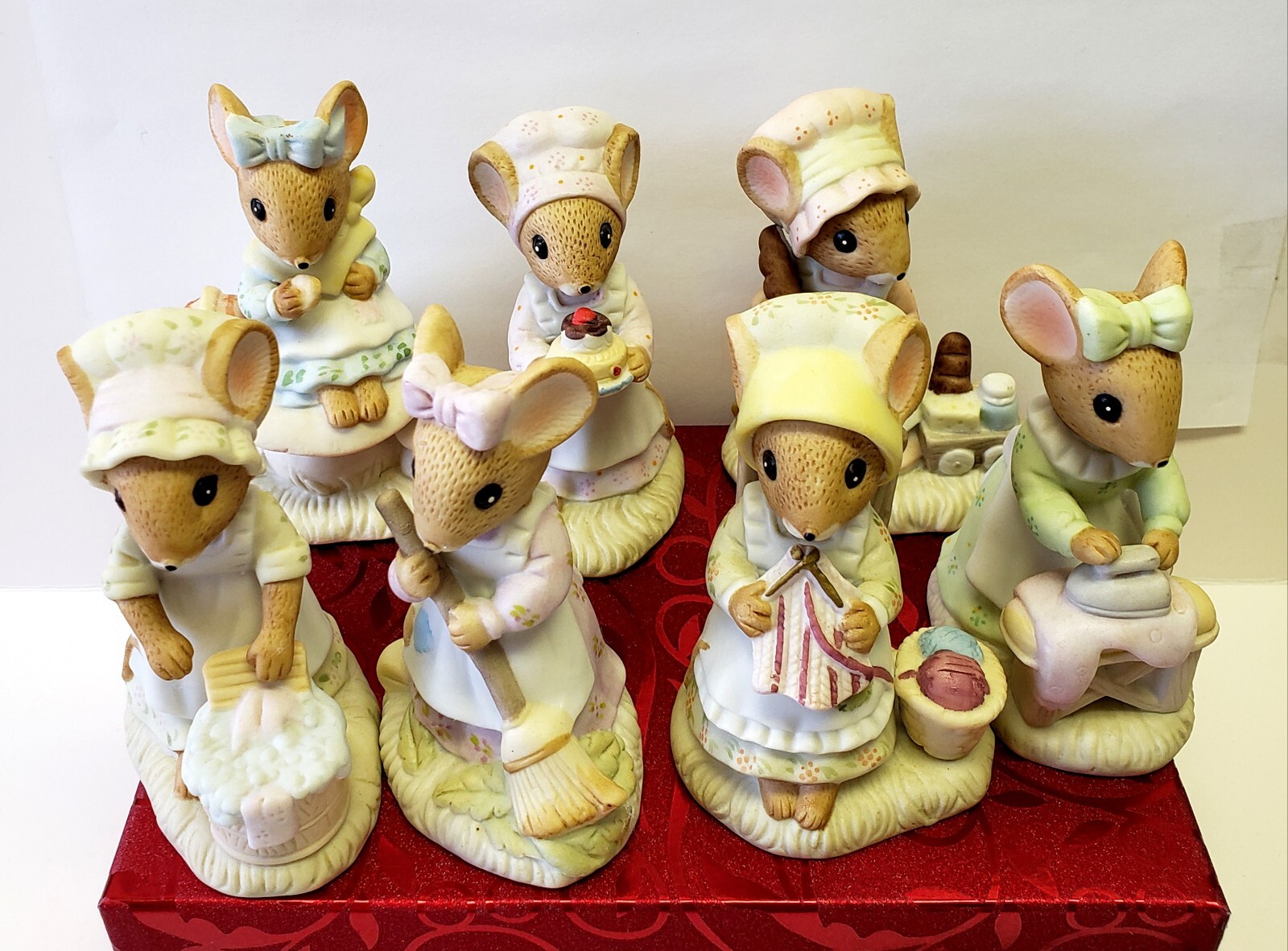 Vtg Enesco COUNTRY CALICO MICE Figurine Days Of The Week SATURDAY 1982 ...