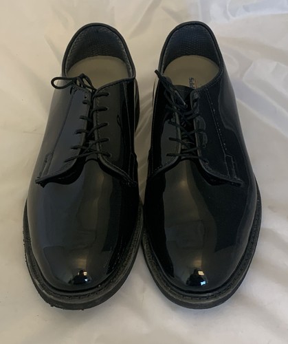 CAPPS Men's Black High Gloss / DRMO / Military Uniform Dress Shoes ...