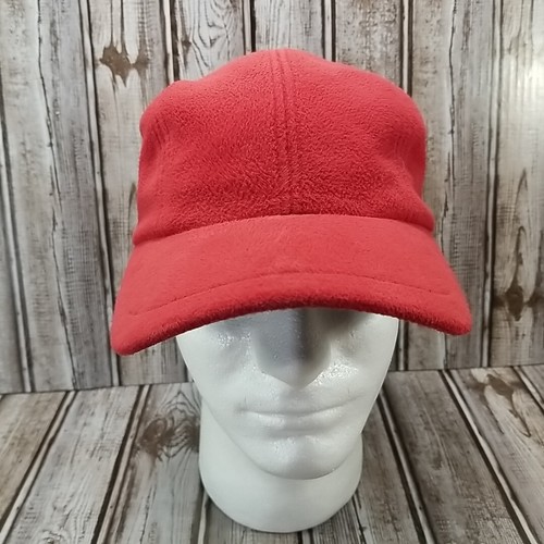 Vtg Orca 4 Panel Hat Stretch-Fit Cap Red Felt Foldable Ear Flaps Ships ...
