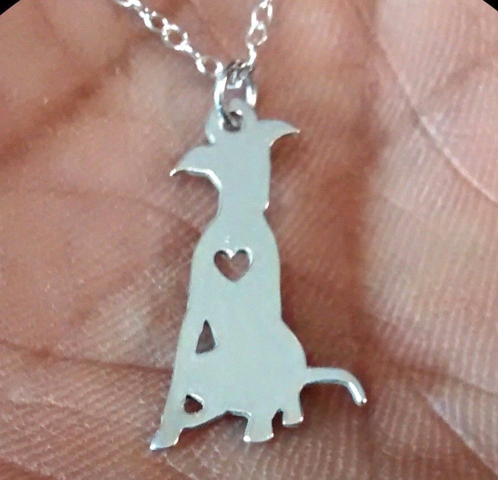 Whippet Necklace - Sterling Silver Jewelry - Gold - Rose Gold - Engrave ...