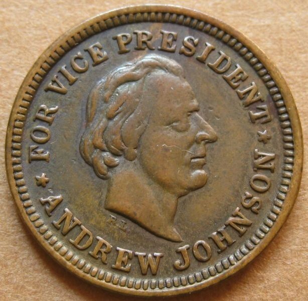 Fuld 132/149a EF+ Political Civil War Token - Abraham Lincoln / Andrew ...