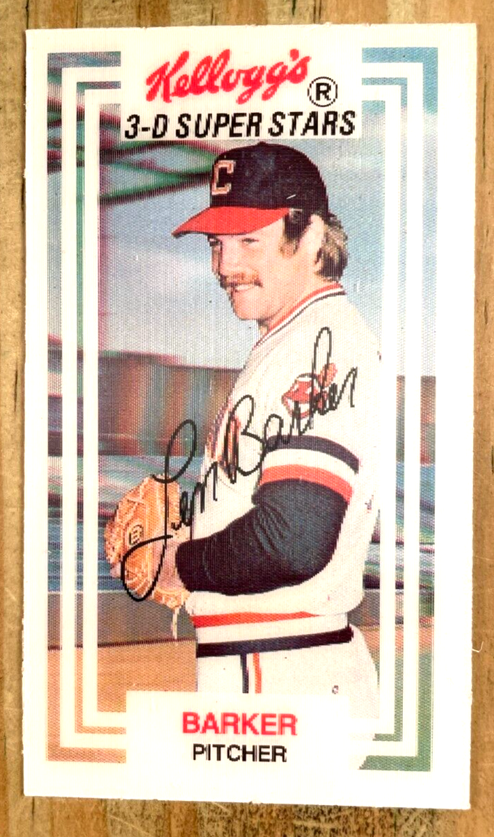 1983 KELLOGG'S 3D LEN BARKER SUPER STARS CARD#33 NM-MT RANGERS INDIANS ...