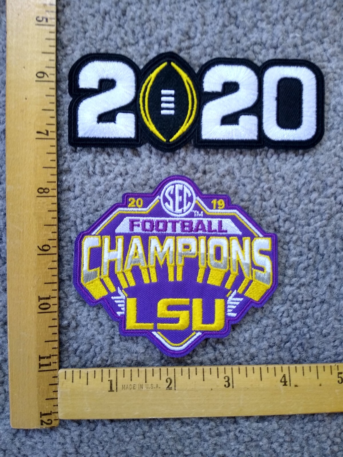 LOT OF 2 LSU COLLEGE TIGERS PLAYOFF LSU VS CLEMSON 2020 IRON ON PATCHES ...