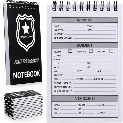 12 Pcs Public Safety Police Field Interview Notebook Report Notepad for ...