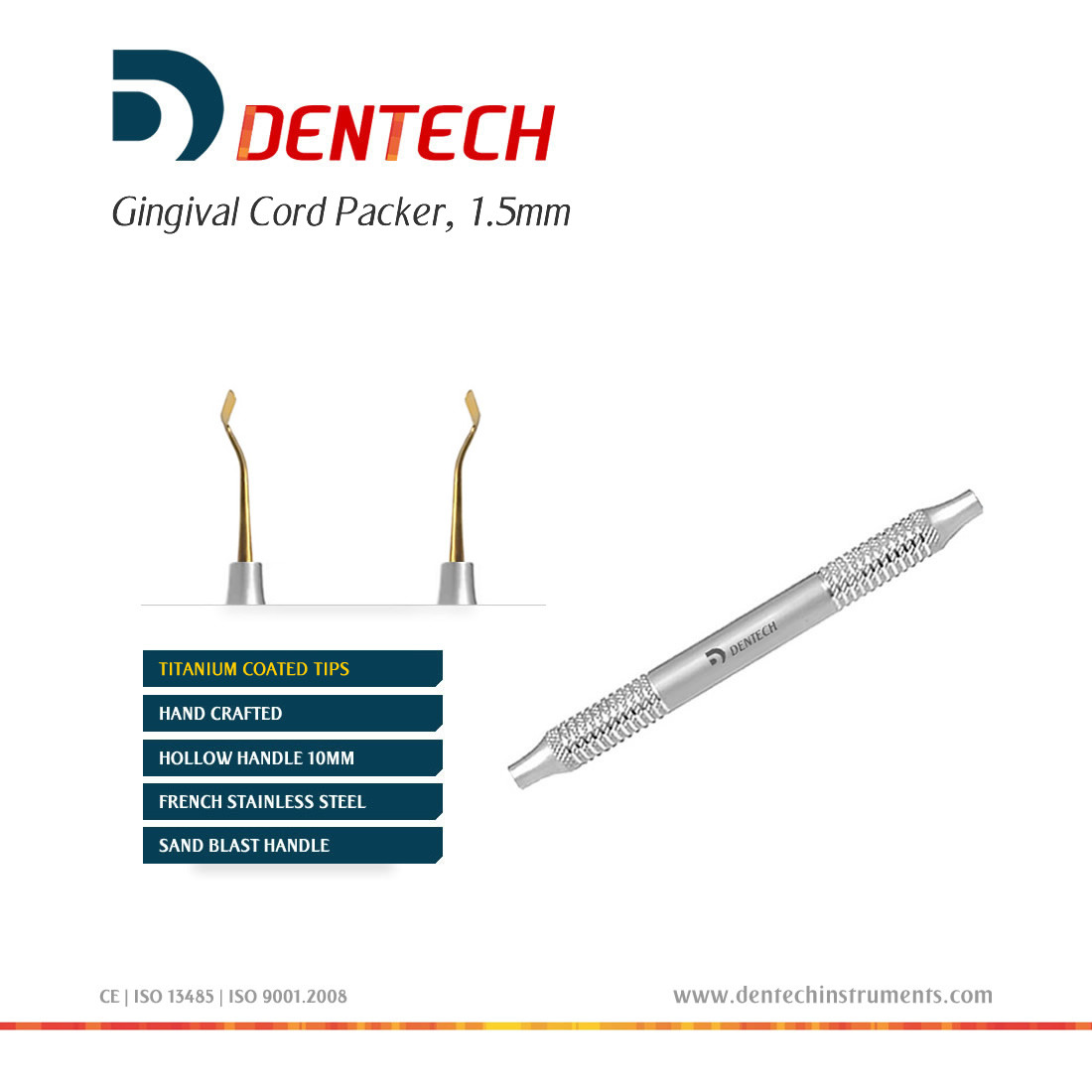 Dental Gingival Cord Packer 1.5mm & 2.5mm Instrument Retraction Non ...