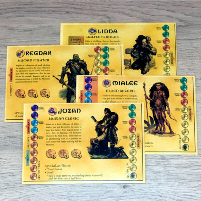 Dungeons & Dragons Board Game Character Cards x 4 Parker 2003 | eBay