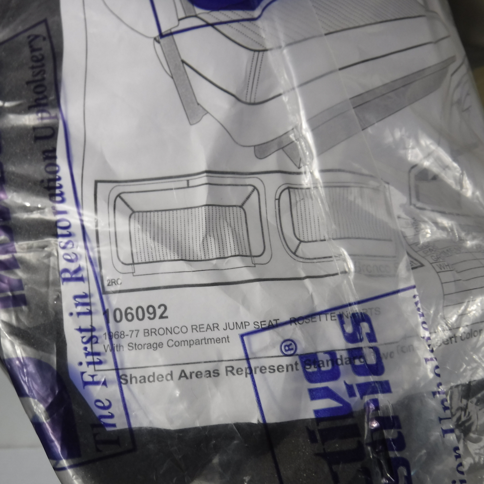 1968-1977 Ford Bronco Rear Jump Seat w/Storage Rosette Inserts Sierra ...