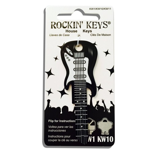 Electric Guitar Shaped House Key Blank - Suits LW4 Black - Music ...