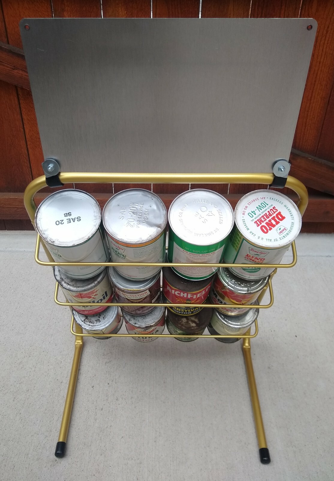 Sinclair Veedol Tydol Oilzum 12 Quart Motor Oil Can Display Rack ...