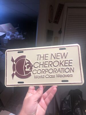 1990s New Cherokee Indian Weavers Corporation Booster License Plate ...