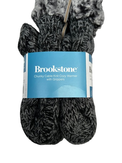 Brookstone Knit Warmer Socks W/Grippers Grey for sale online | eBay