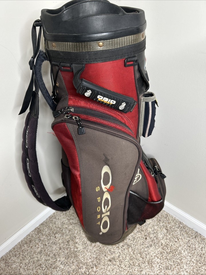 OGIO Stinger SKV Golf Club Bag Cart Carry Strap 10 Way Red Black 36” | eBay
