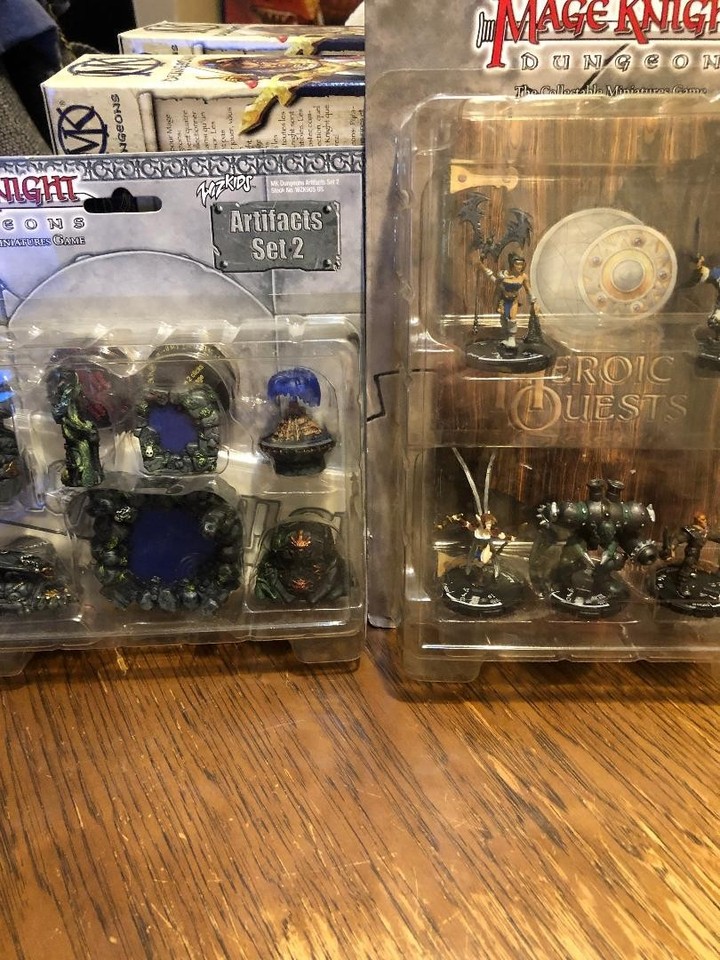 Huge Mage Knight Dungeons lot- boosters, Artifact set, Magestone Mines ...