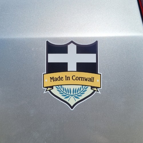 Made in Cornwall Shield Cornish Kernow Flag Vinyl Sticker Decal For Car ...