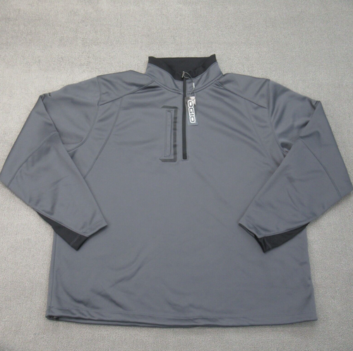 Ogio Fleece Jacket Mens 3XL Gray Sweater 1/4 Zip Sweatshirt Pullover ...