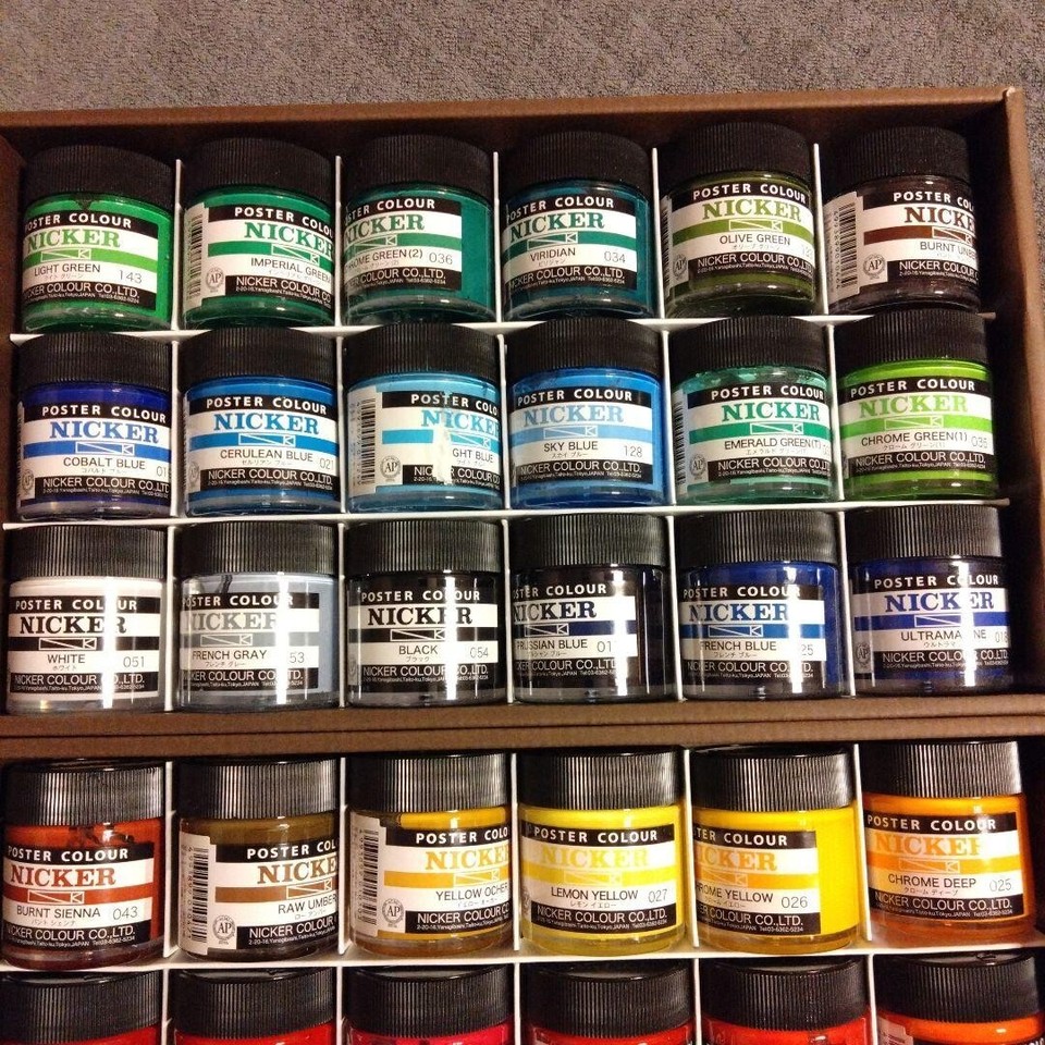 NICKER Poster Color 40ml 36 Colors Set PC40ML36N watercolor paint Anime ...