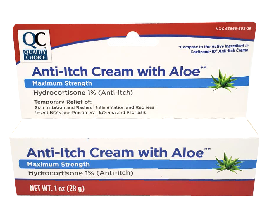 Anti-Itch Cream With Aloe - 1% Hydrocortisone - Quality Choice - 1oz ...