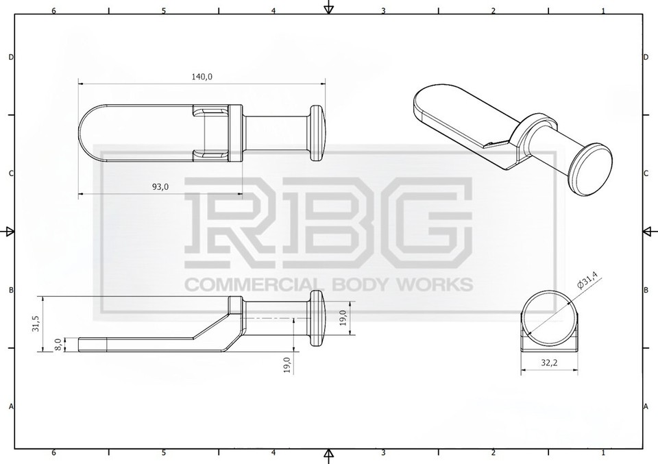 2x Tailboard Lugs Forged Steel Weld on Trailer Forket Tipper Dropside ...